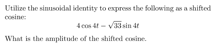 Solved Utilize the sinusoidal identity to express the | Chegg.com