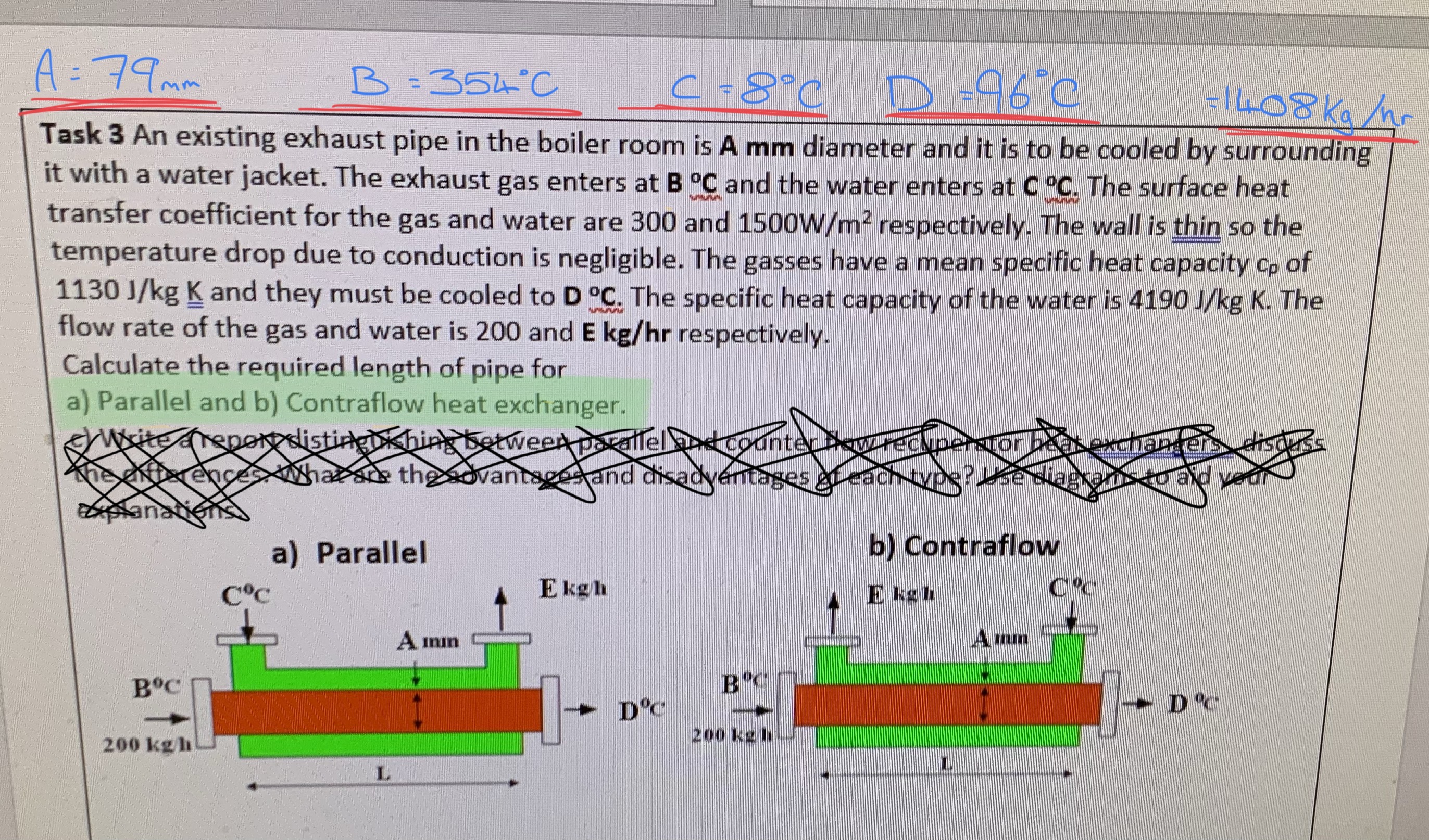 Solved A=79 mm B=354∘CC=8∘CD=6∘C 1408 kg/hr Task 3 An | Chegg.com