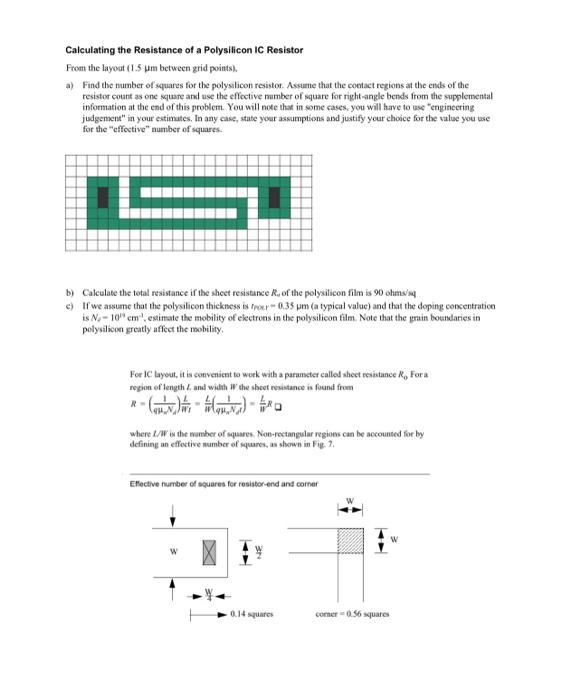 Solved Calculating the Resistance of a Polysilicon IC | Chegg.com