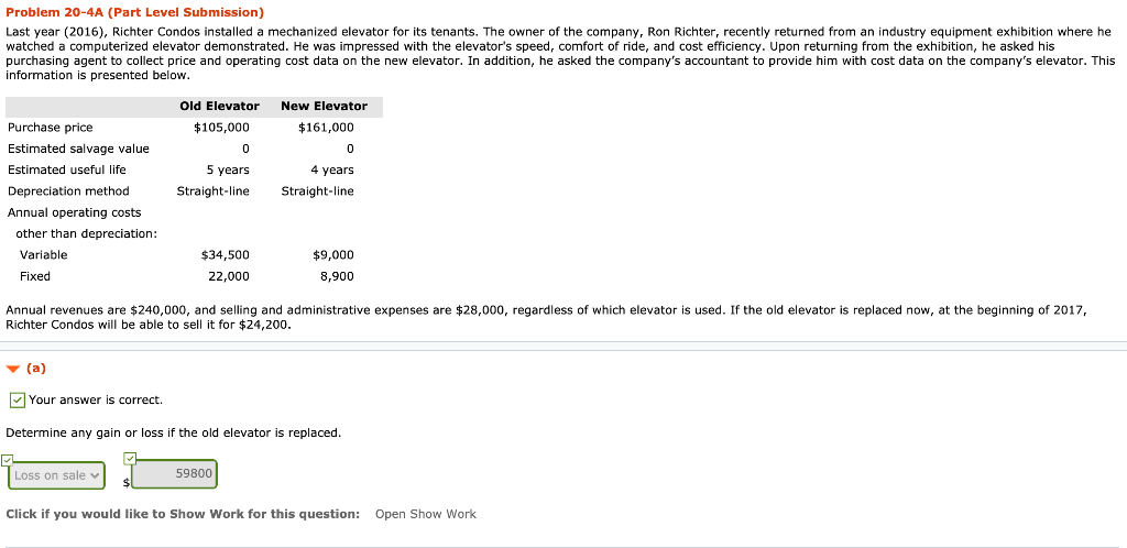 Solved Problem 20-4A (Part Level Submission) Last year | Chegg.com