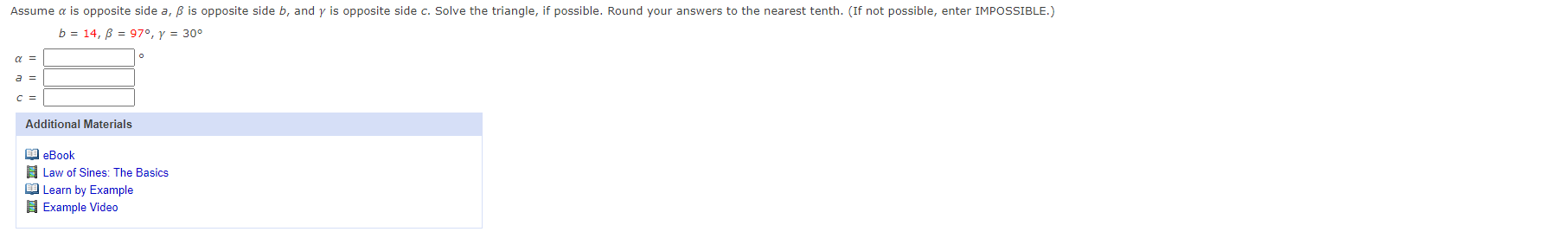 Solved Assume a is opposite side a, B is opposite side b, | Chegg.com