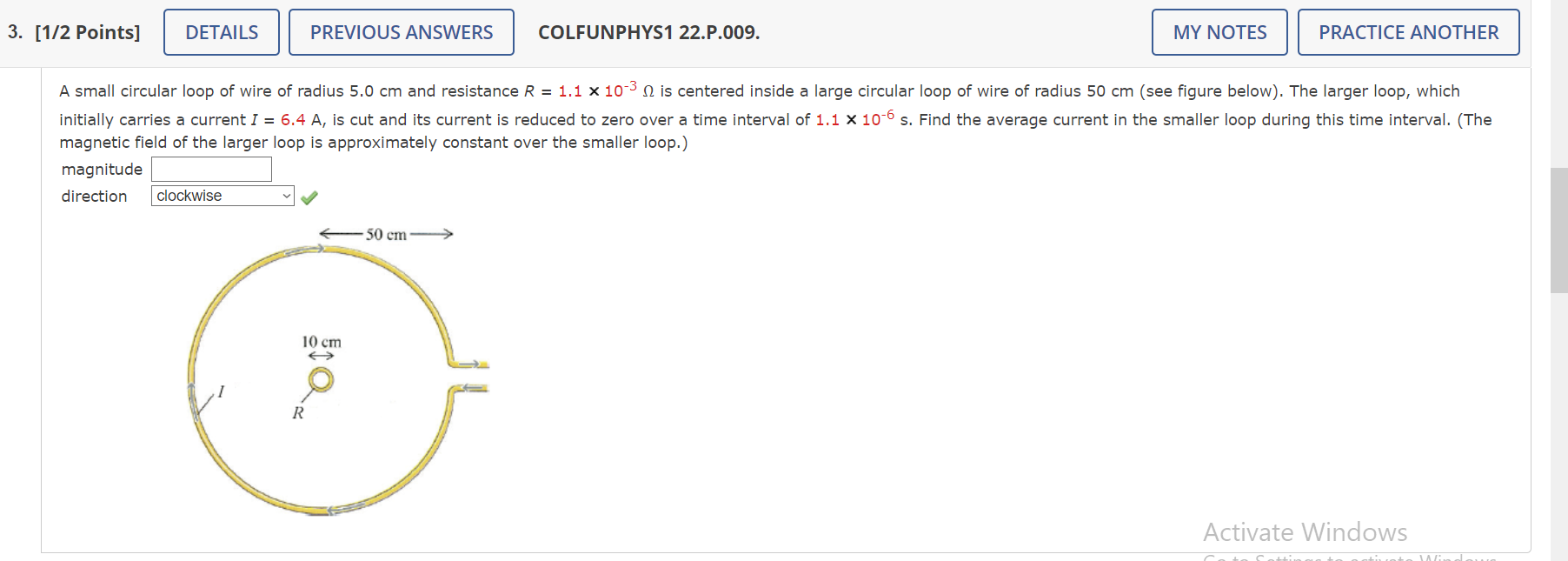Solved magnetic field of the larger loop is approximately | Chegg.com