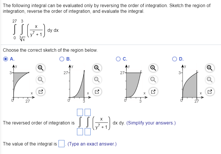Solved The following integral can be evaluated only by | Chegg.com