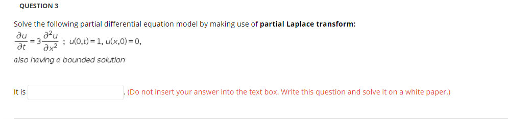 Solved QUESTION 3 Solve the following partial differential | Chegg.com
