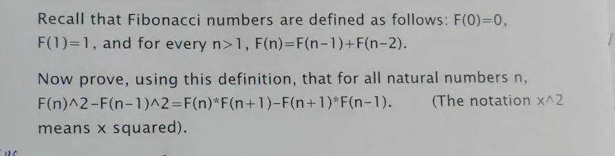 Solved Recall that Fibonacci numbers are defined as follows: | Chegg.com