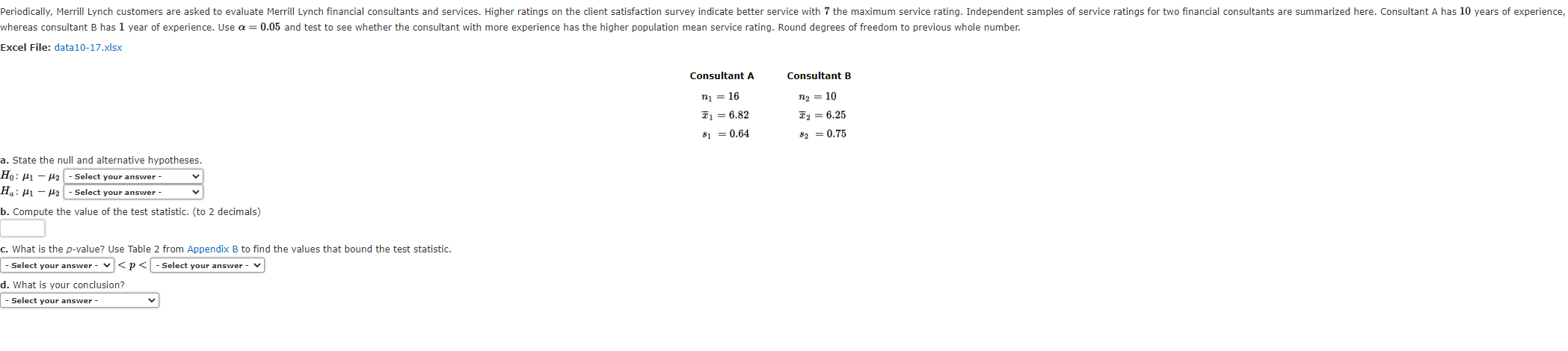 Solved a. State the null and alternative hypotheses. | Chegg.com