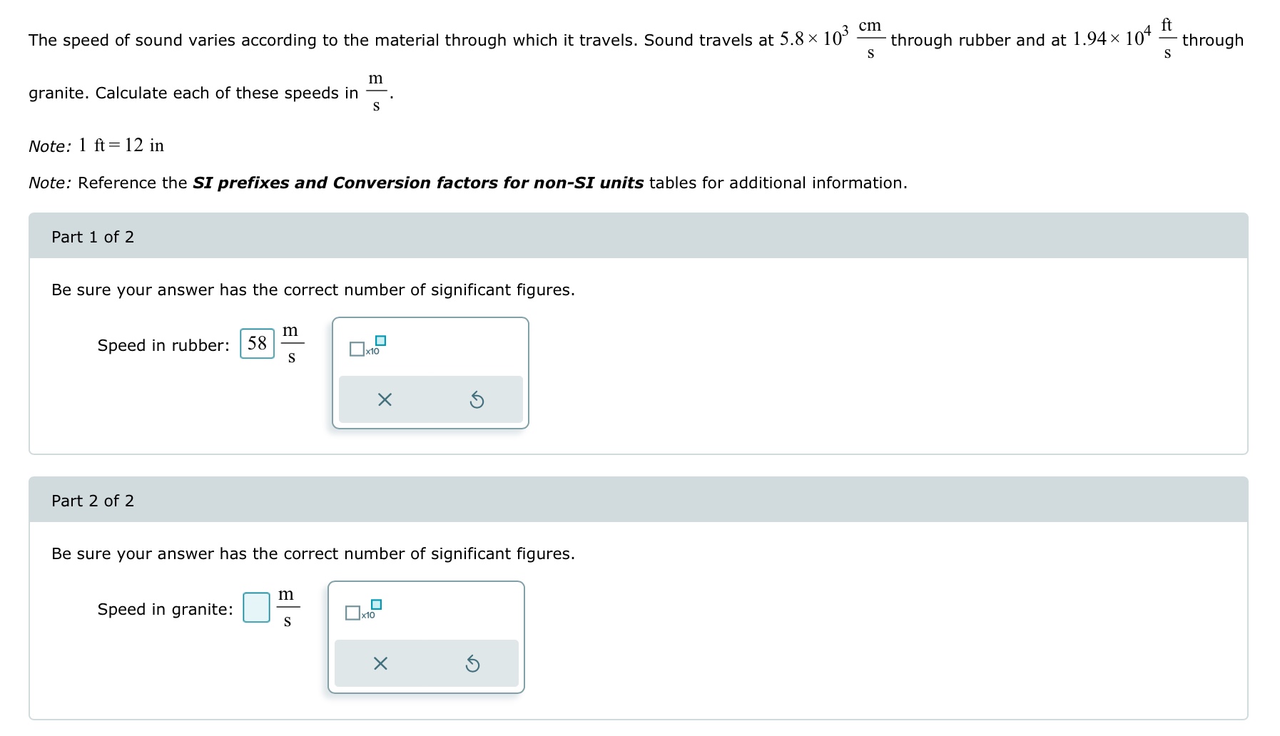 Solved The speed of sound varies according to the material | Chegg.com