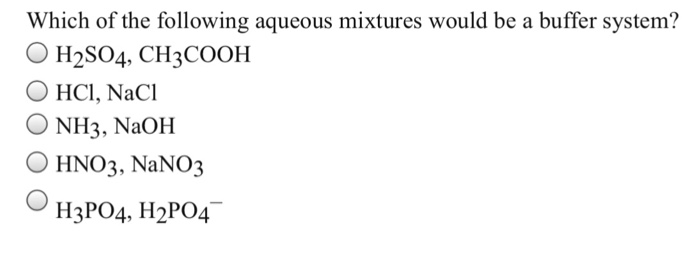 Solved Which of the following aqueous mixtures would be a | Chegg.com