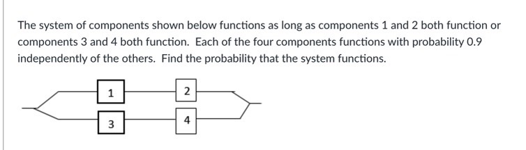 Solved The system of components shown below functions as | Chegg.com
