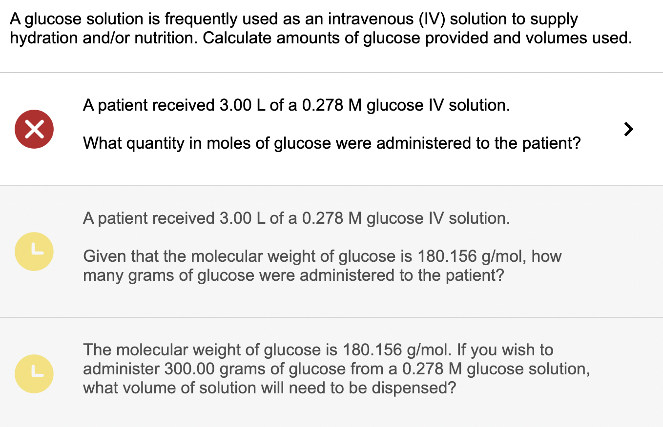Solved A glucose solution is frequently used as an | Chegg.com