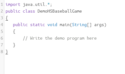 Create a class named BaseballGame that contains data | Chegg.com