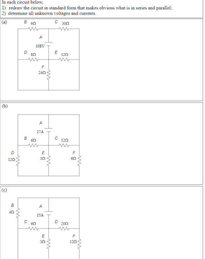 Solved In each circuit below, 1) ﻿ redraw the circuit in | Chegg.com