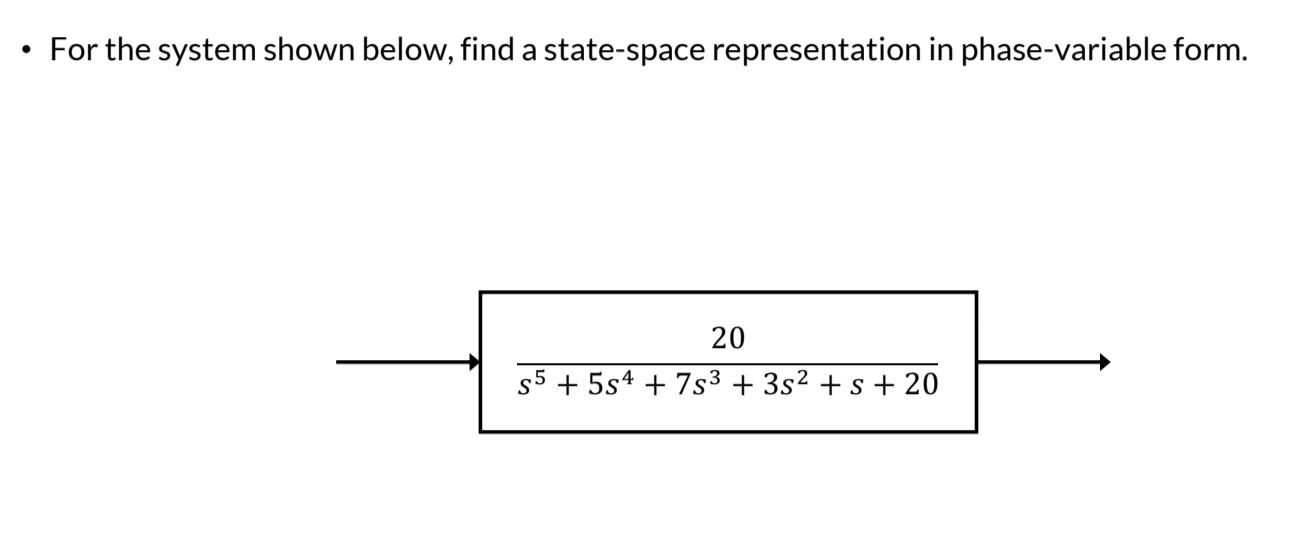 Solved How Can I Find A State Space Representation In Phase