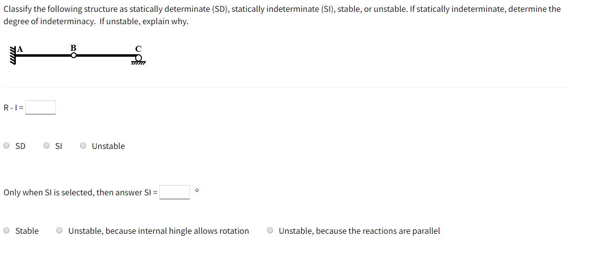 Solved Classify the following structure as statically | Chegg.com