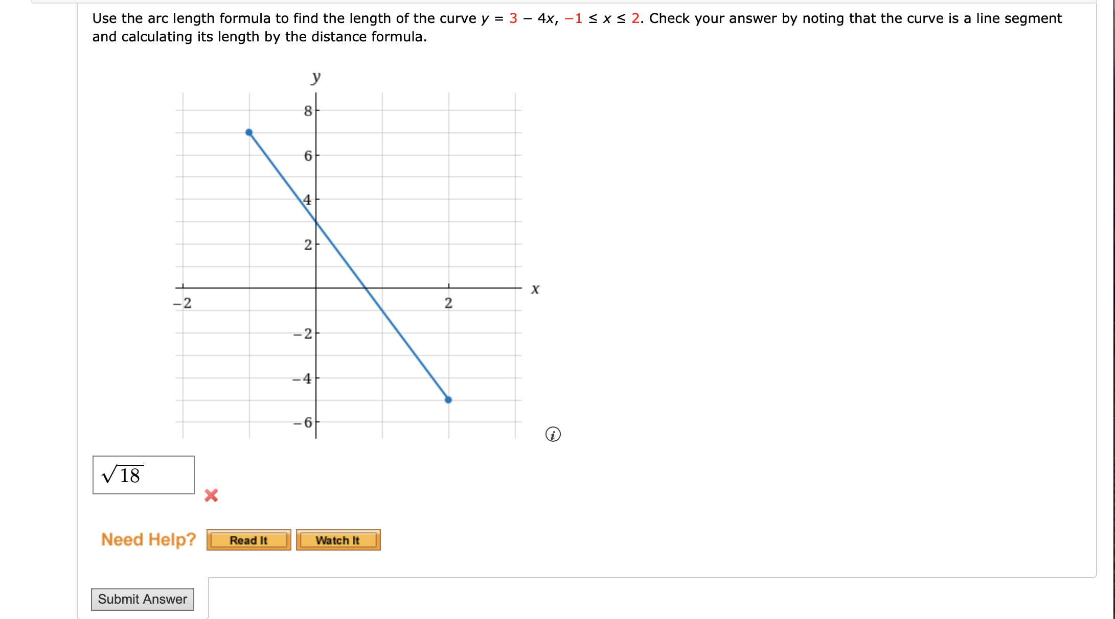 Solved Use The Arc Length Formula To Find The Length Of The Chegg