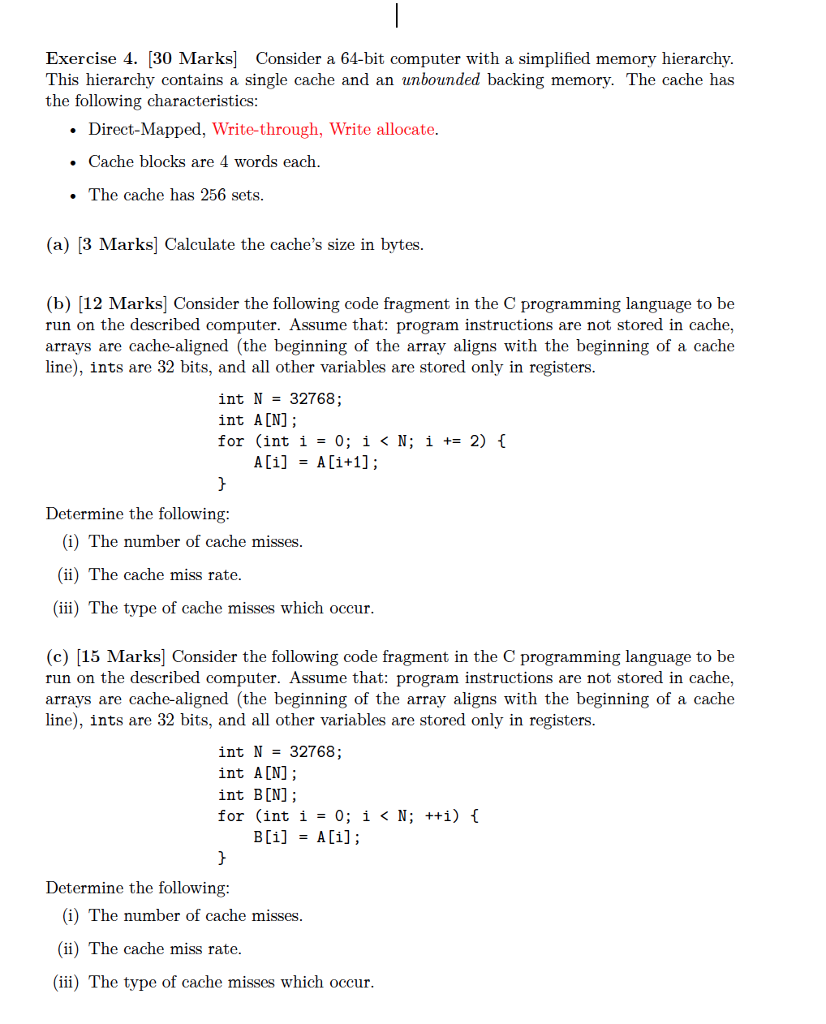 Solved Exercise 4 30 Marks Consider A 64 Bit Computer With 7102