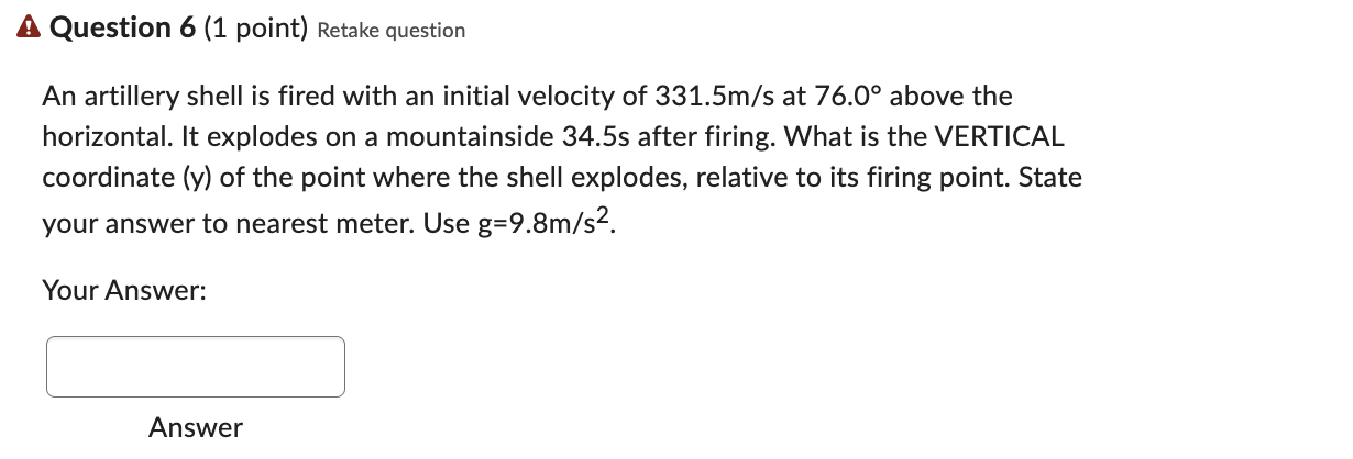 Solved An artillery shell is fired with an initial velocity | Chegg.com
