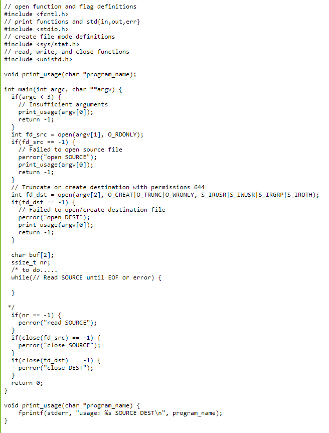 Solved Write a command line utilitiy that copies the | Chegg.com