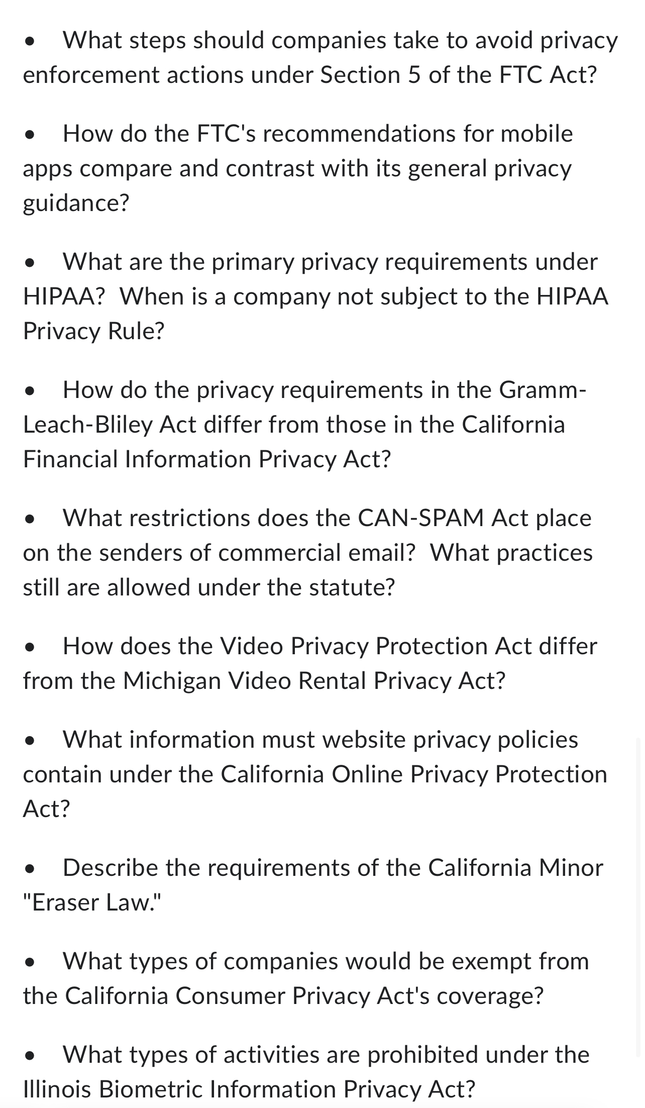 Solved - What steps should companies take to avoid privacy | Chegg.com