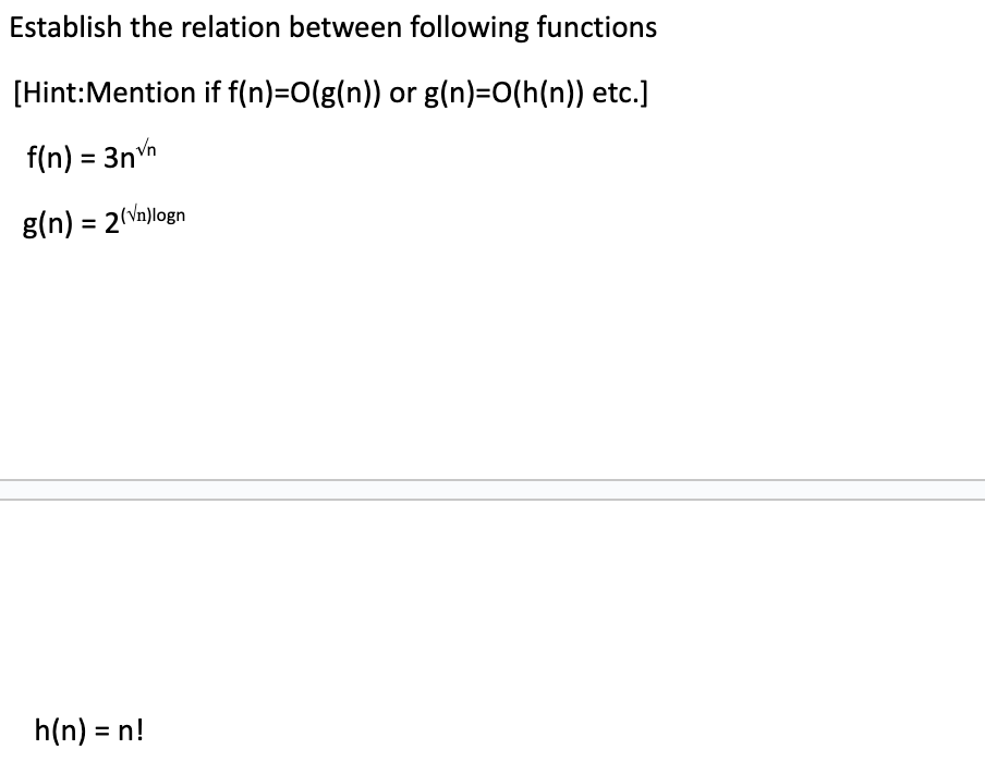 Solved Establish the relation between following | Chegg.com