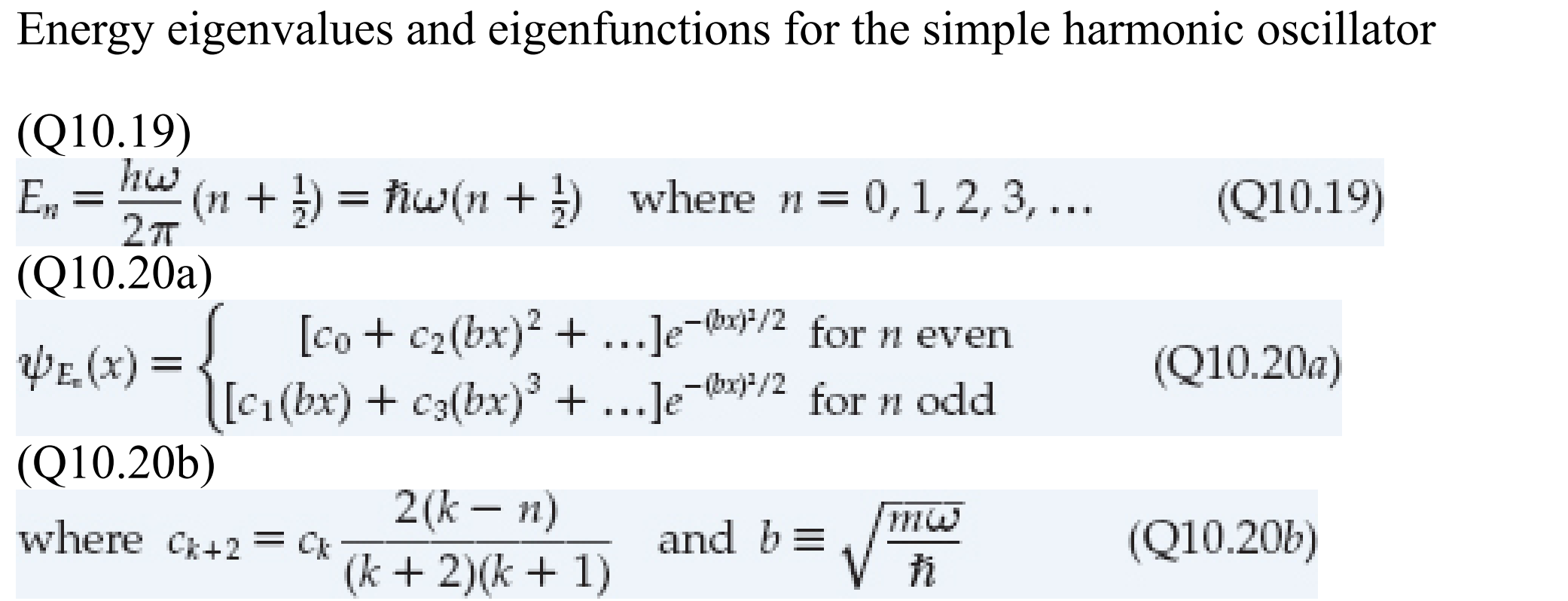 Energy eigenvalues and eigenfunctions for the simple | Chegg.com