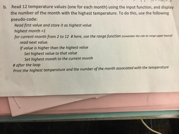 Solved Read 12 temperature values (one for each month) using | Chegg.com