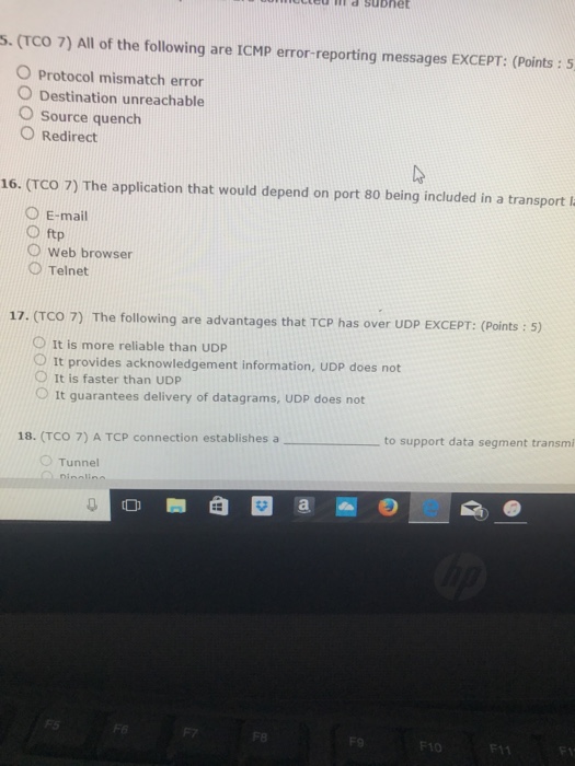 Solved All of the following are ICMP error-reporting | Chegg.com