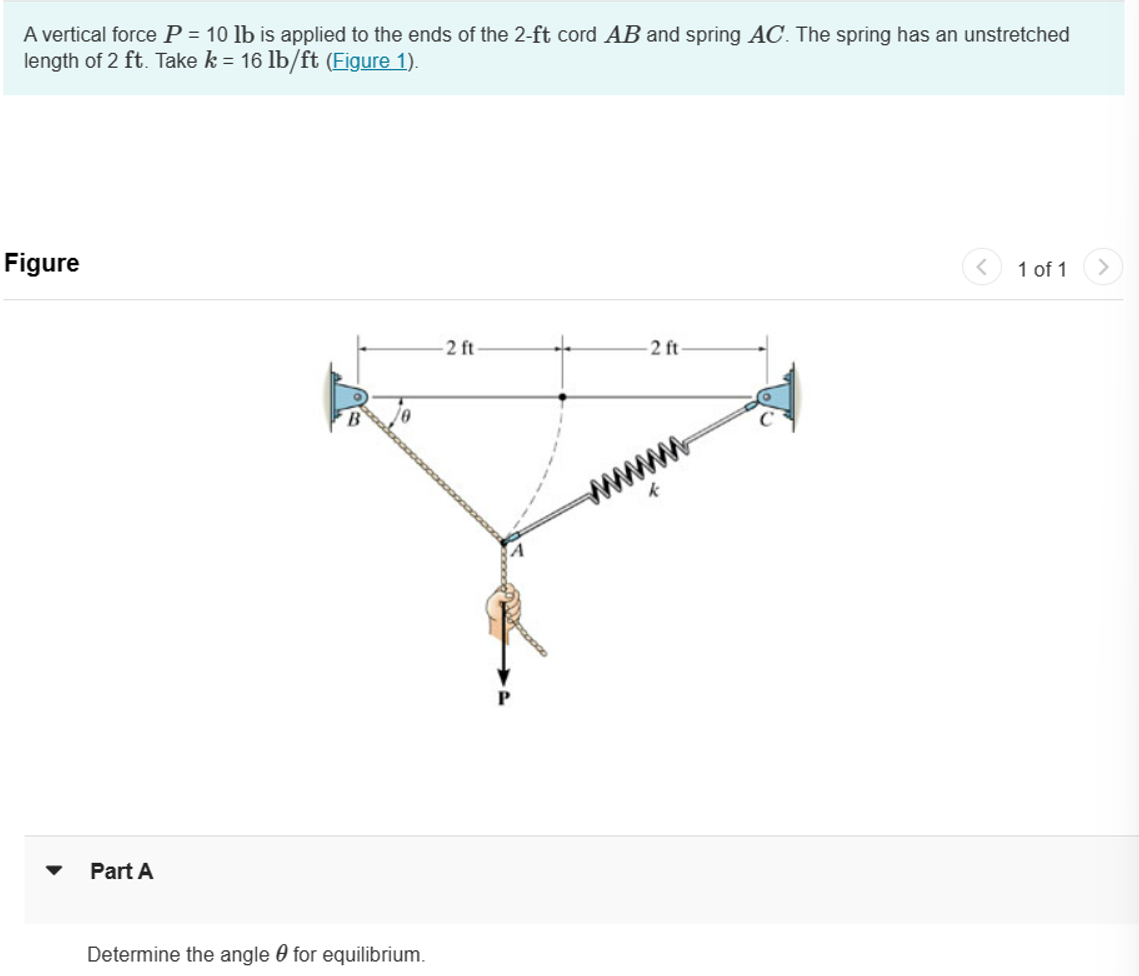 Solved A vertical force P=10lb ﻿is applied to the ends of | Chegg.com
