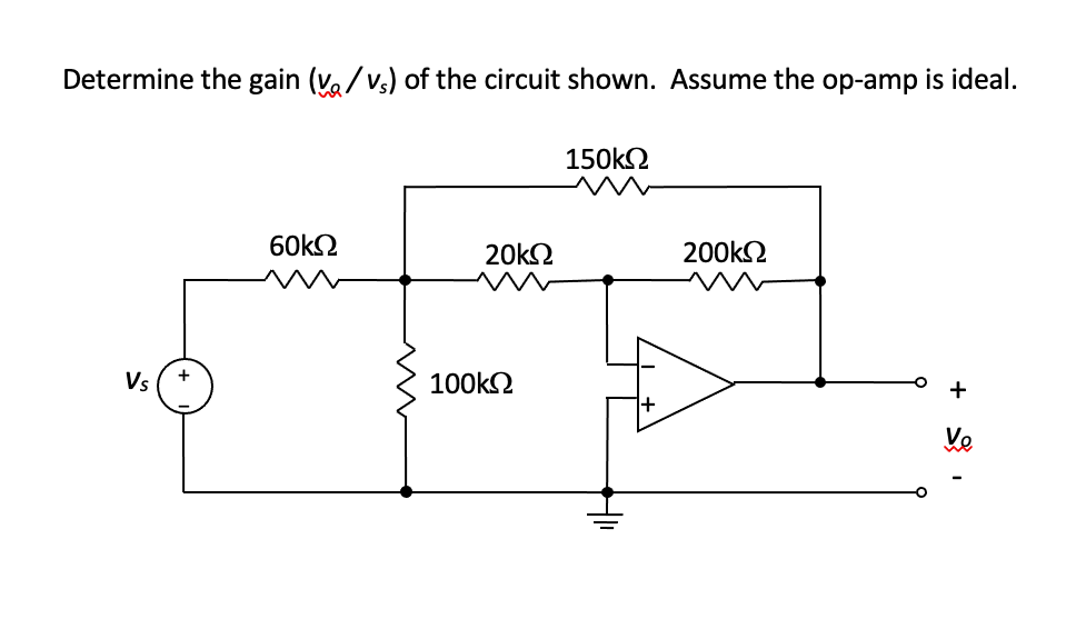 Solved Determine the gain (vg / vs) of the circuit shown. | Chegg.com