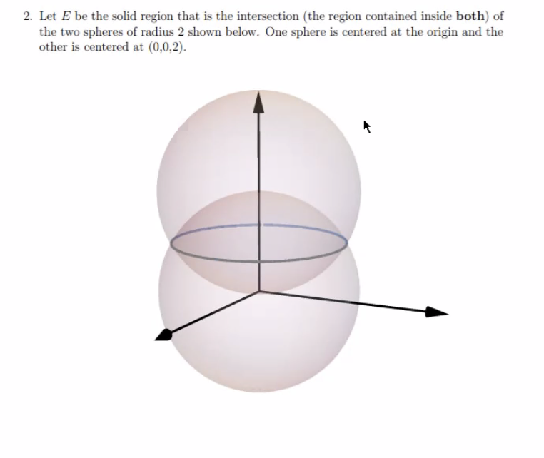 Solved 2. Let E be the solid region that is the intersection | Chegg.com