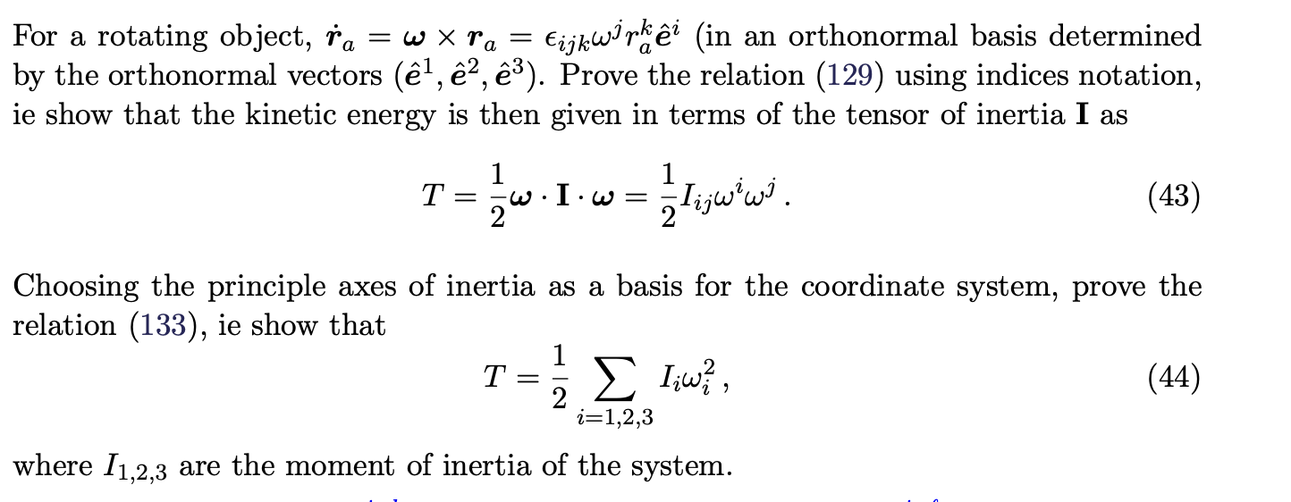 Solved Consider The Kinetic Energy Of A Moving Rigid Body