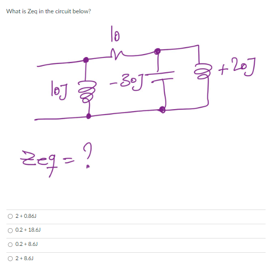 Solved What is Zeq in the circuit below? | Chegg.com