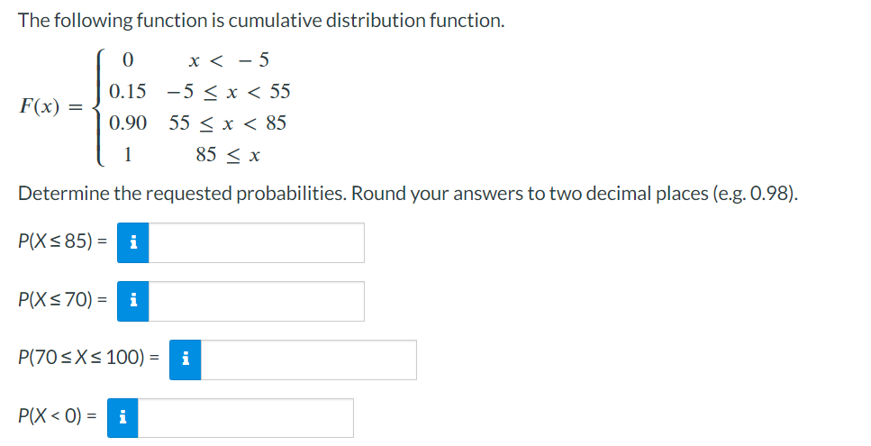 Solved The following function is cumulative distribution | Chegg.com