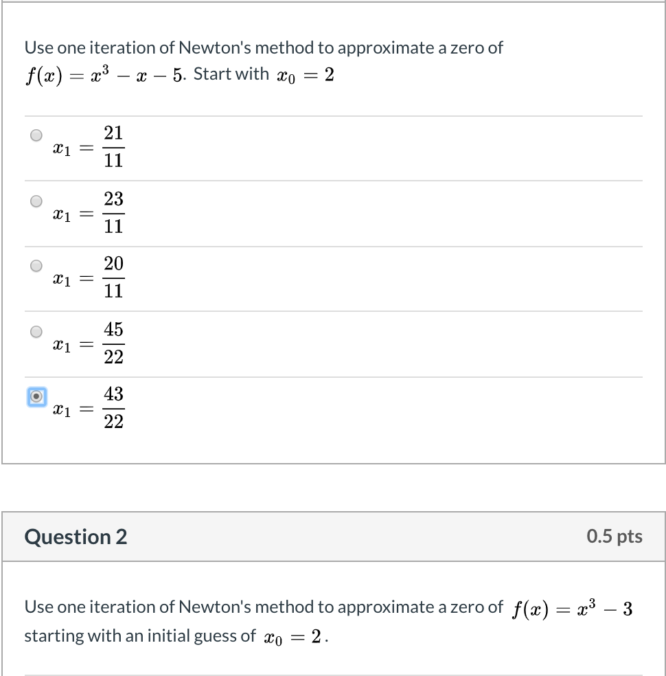 Solved Use One Iteration Of Newtons Method To Approximate A 1311
