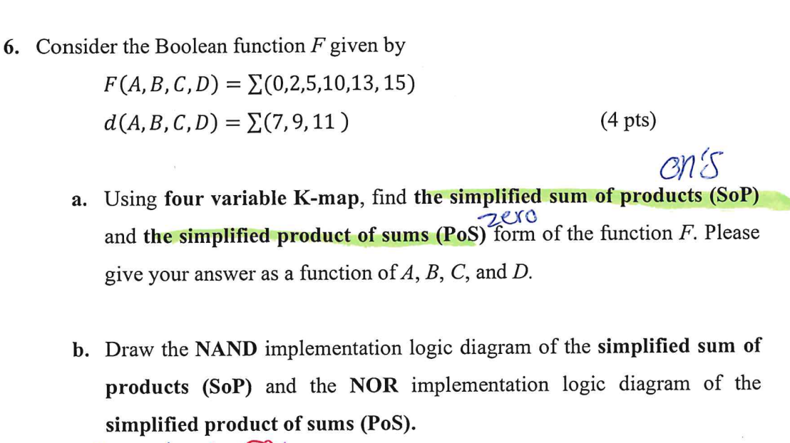 6. Consider the Boolean function F given by | Chegg.com