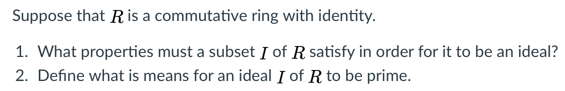 Solved Suppose that R is a commutative ring with identity. | Chegg.com