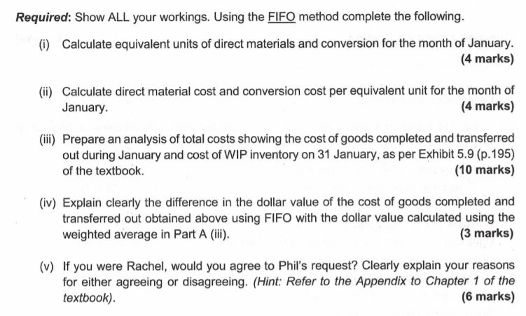 Solved USE FIFO Method. Show all workings. Ignore exhibits, | Chegg.com