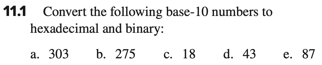 Solved 111 convert The Following Base 10 numbers To