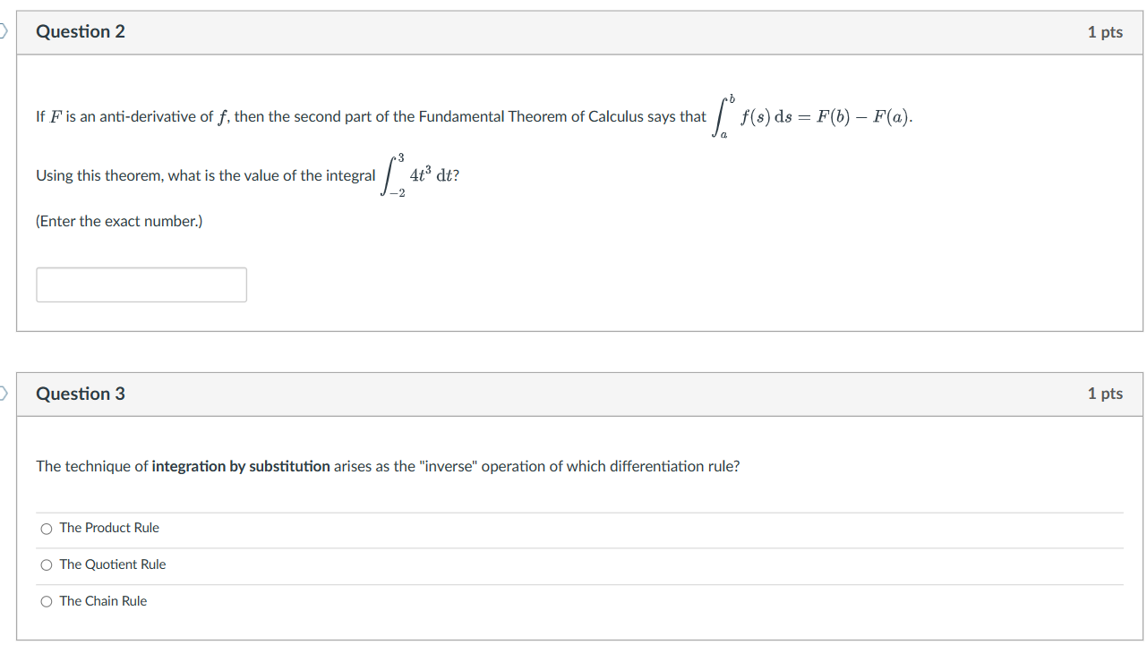 Solved If F is an anti-derivative of f, then the second part | Chegg.com