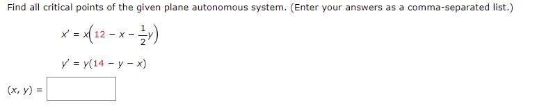 Solved Find all critical points of the given plane | Chegg.com