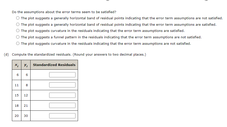 Solved Given are data for two variables, X and y. X; 6 11 15 | Chegg.com