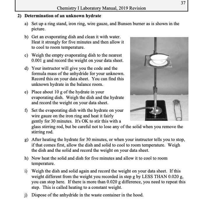 Solved Hydrates Objectives: 1) To determine the number of | Chegg.com