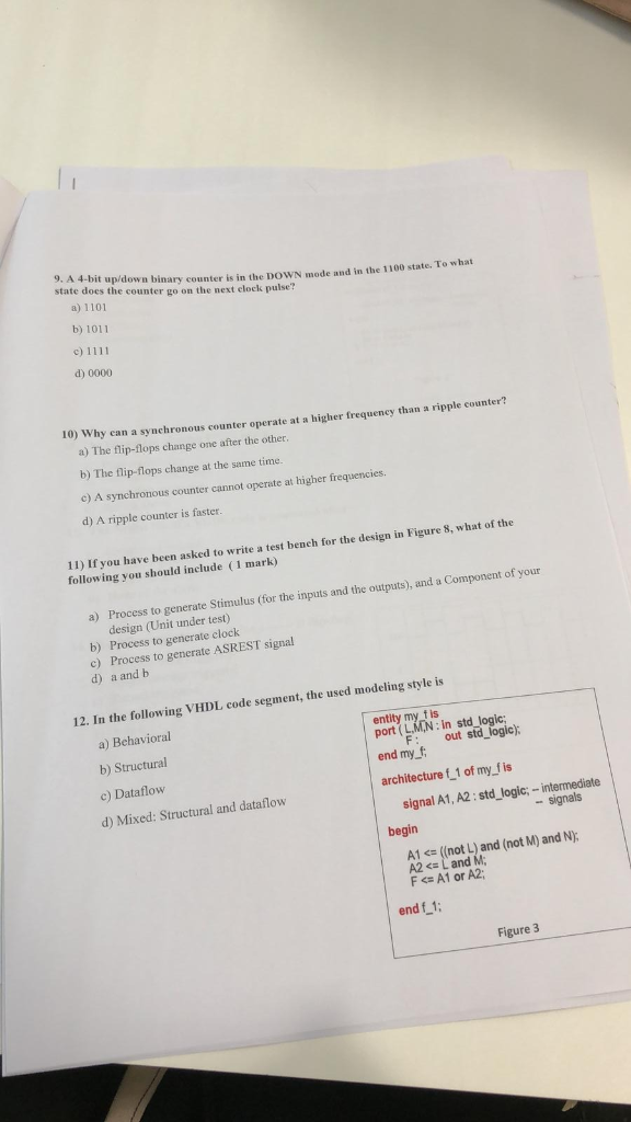 Solved 9, A 4-bit up/down binary counter is in the DOWN mode | Chegg.com