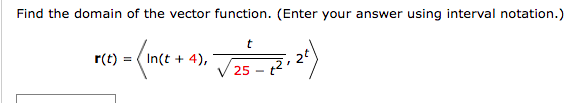 Solved Find the domain of the vector function. (Enter your | Chegg.com