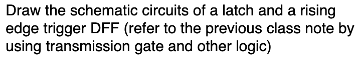Solved Draw the schematic circuits of a latch and a rising | Chegg.com