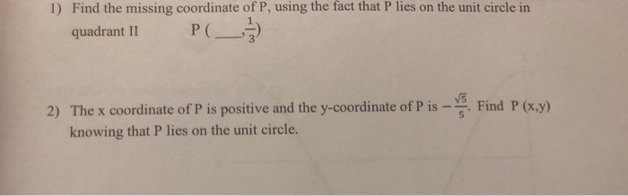 Solved Find the missing coordinate of P, using the fact that | Chegg.com