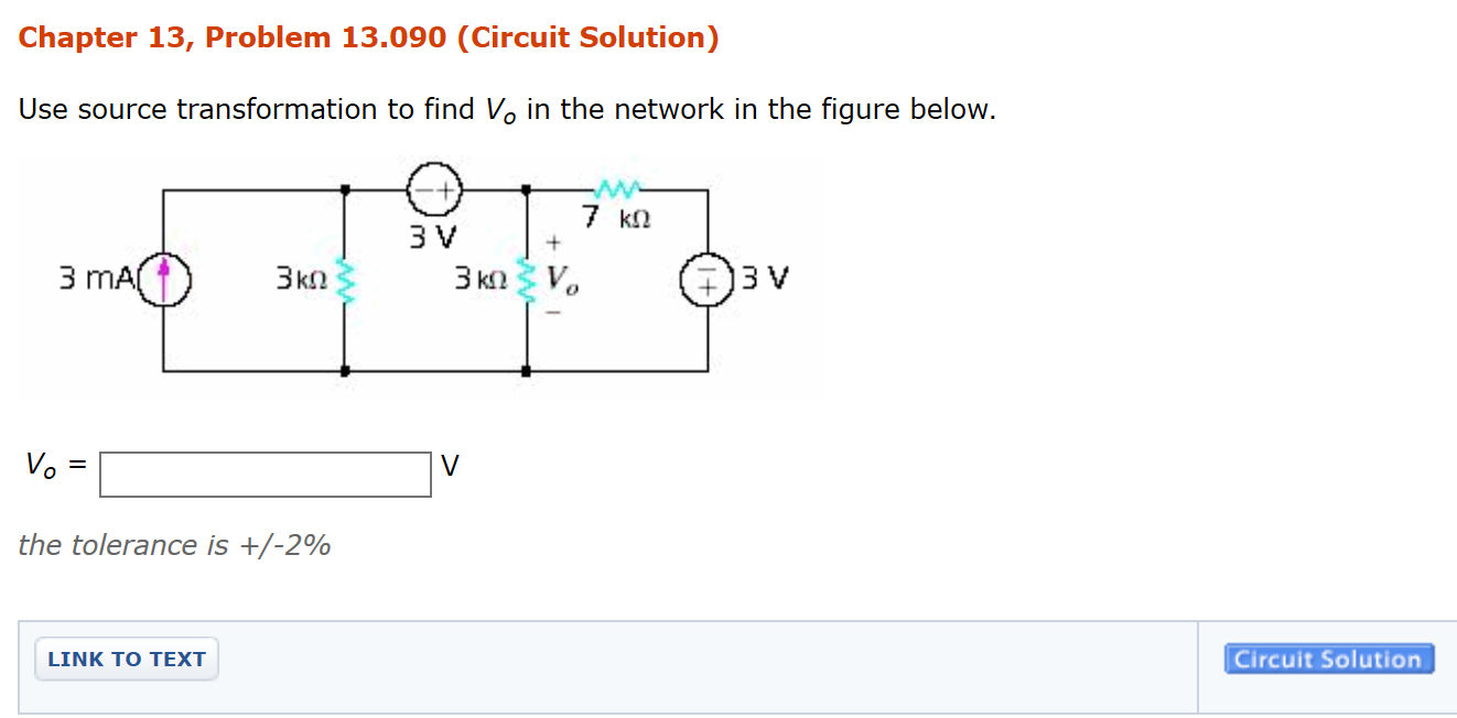 Solved Use source transformation to find Vo in the network | Chegg.com