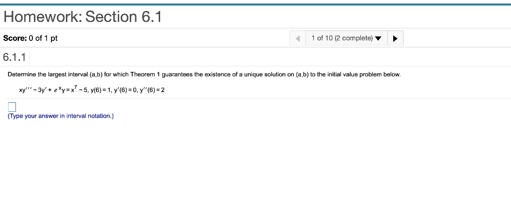 Homework Section 6 1 Score 0 Of 1 Pt 1 Of 10 2