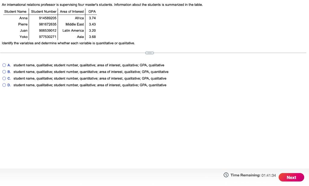 Solved Identify the variables and determine whether each | Chegg.com