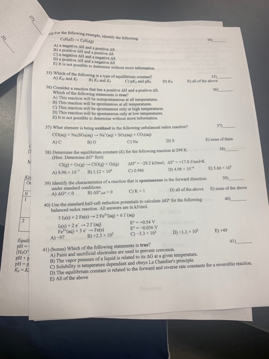 Solved For the following example, identify the following | Chegg.com